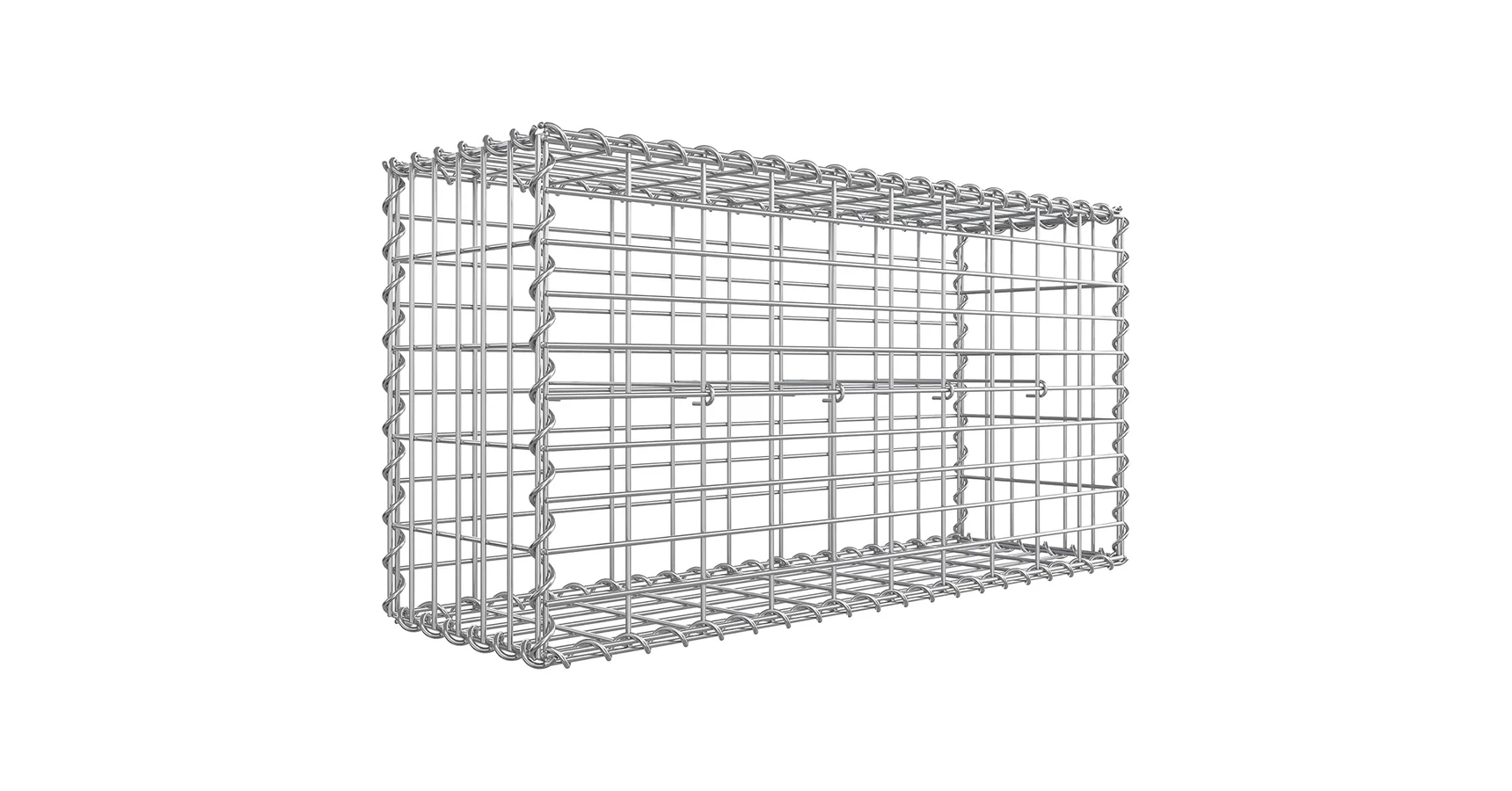 Gabion kosár, horganyzott fém gabion kőkosár, 100×50×30 cm, 5×10 cm-es ...